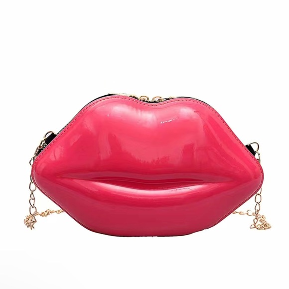 Bags | Barbie Pink Lips Purse With Zip Closure | Poshmark